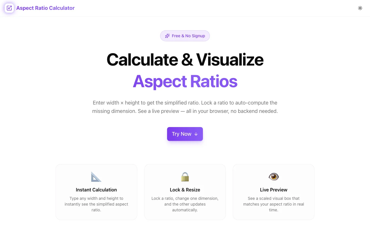 Aspect Ratio Calculator