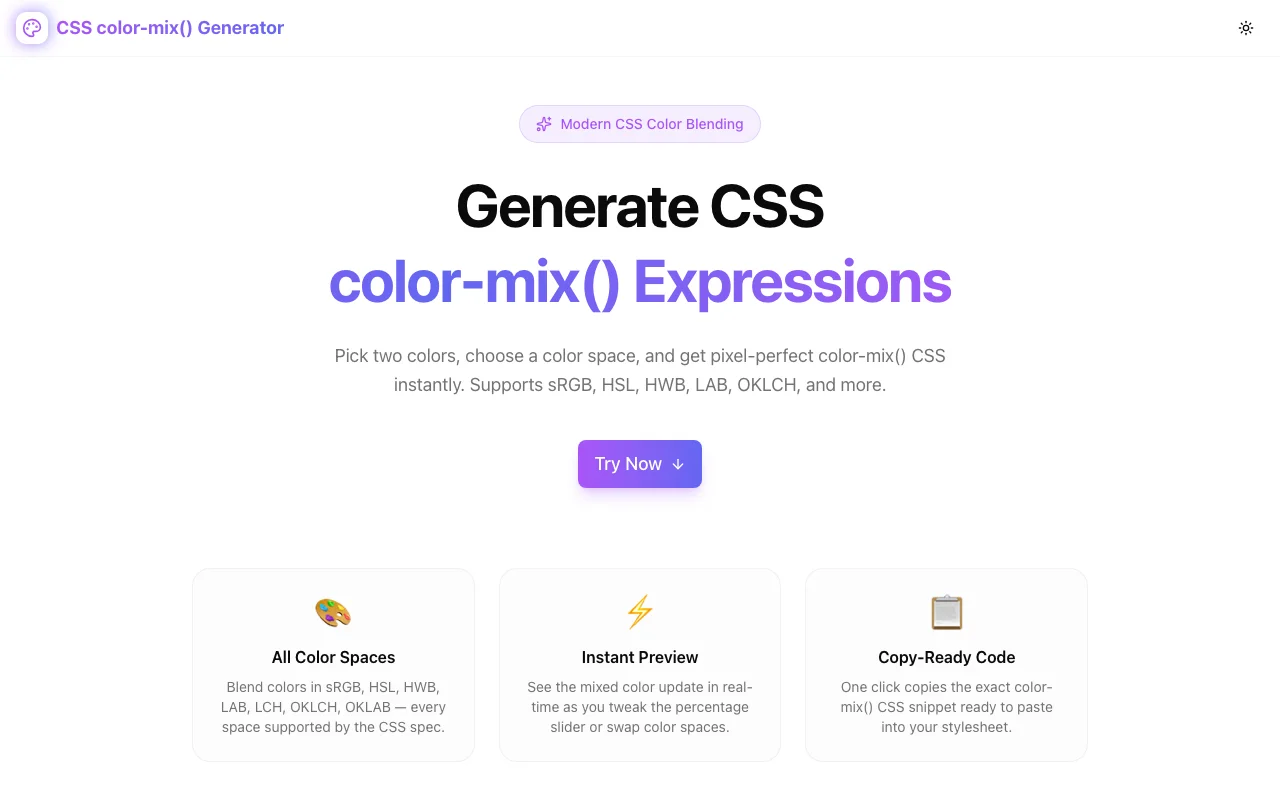 CSS color-mix() Generator